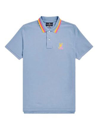 Psycho Bunny polo brodé Surrey à col montant - Bleu