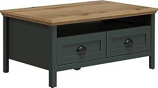 Trendteam Stanton - Couchtisch - Tannengrün/Evoke Eiche - Sofatisch mit zusätzlicher Ablage und 2 Schubladen - (BxHxT) 101 x 45 x 60 cm - Landhausstil