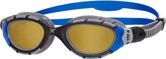 Zoggs Unisex Flex Ultra-Smaller Fit Schwimmbrillen, Black/Blue/Copper Polarized, Profile
