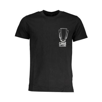 Cavalli Stilvolles Schwarzes T-Shirt mit Logoaufdruck - - Tops - Herren - Schwarzk - XL