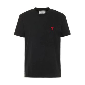 Ami Baumwoll-T-Shirt mit Monogramm-Motiv - - Tops - Damen - Schwarzk - S