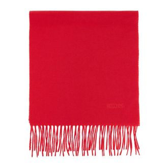 Moschino unisex, Accessoires, Rouge, Taille: ONE Size &Eacute;charpe en laine avec logo