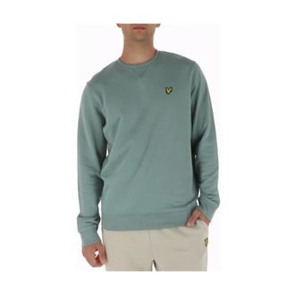 Lyle & Scott Homme, Sweatshirts et sweats &agrave; capuche, Vert, Taille: S SweaT-shirt en coton &agrave; manches longues et col rond