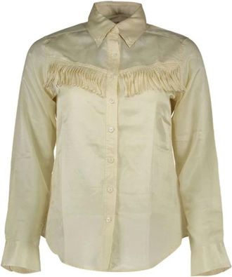 GANT Femme, Blouses et Chemises, Beige, Taille: 36 FR Long Sleeve Shirt