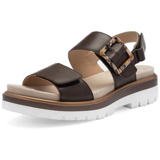 Ara Keilsandalette ARA MALAGA, Damen, Gr. 39, braun (mokka), Glattleder, unifarben, Schuhe, Keilabsatz, Plateau, Riemchensandalette in bequemer Weite G (=