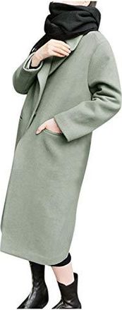 Generic Veste polaire confortable à capuche pour femme - Trench long dhiver chaud - Manteau dextérieur en laine à revers - Vêtement dextérieur pelucheux pour 