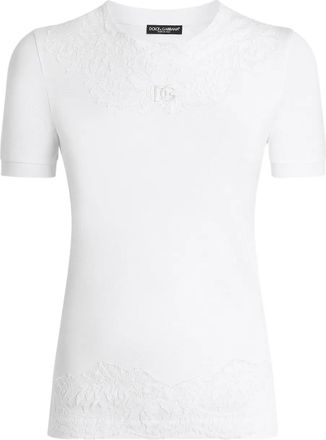 Dolce & Gabbana t-shirt brod&eacute; DNA - Blanc