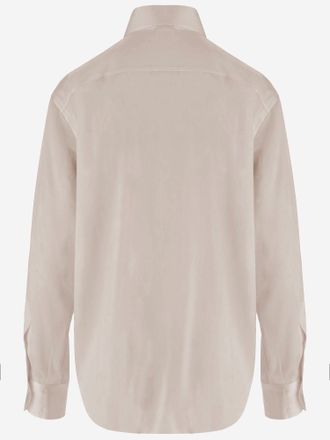 Her Shirt Womens Silk Stretch Shirt Ludovica Beige