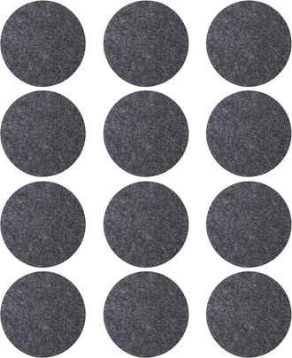 BESPORTBLE 12-teiliges Filz-Untersetzer-Set, dunkelgraue runde Platzsets, hitzebest&auml;ndig, saugf&auml;hig, Filz Tischmatten f&uuml;r Holz-, Glas- und Marmoroberfl&auml;chen, rut