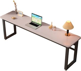 Generic Bartisch Schlichter Massivholz-Stehtisch Schwarz Metallgestell Computertisch Verstärkte Massivholzplatte Esstisch für Küche, Wohnzimmer, Esszimmer(Bei