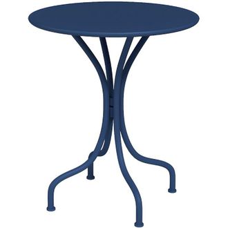 Vente-Unique Table ronde de jardin D.60 cm en m&eacute;tal - Bleu nuit - MIRMANDE de MYLIA