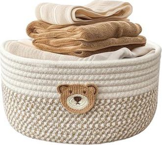 Generico Paniers pour organisation, paniers tiss&eacute;s en corde naturelle douce pour le rangement, bo&icirc;te de rangement d&eacute;corative peu encombrante pour chambre &agrave; cou