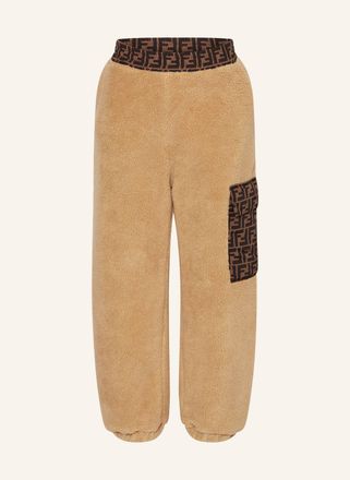 Fendi Teddyfell-Hose beige