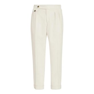Brunello Cucinelli Pantalon en velours c&ocirc;tel&eacute; - Homme - Pantalons - Blanc - Taille: 2XL