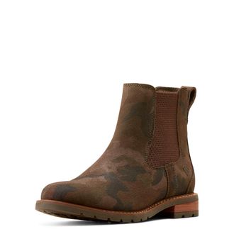 Ariat Womens Wexford Chelsea Boots in Camo Suede, B Medium Width, Size 37.5, by Ariat