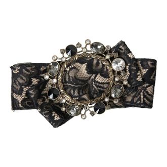 Dolce & Gabbana Schwarze Spitze Kristall Handgemachter Haarnadel - - Accessories - Damen - Schwarzk - ONE SIZE