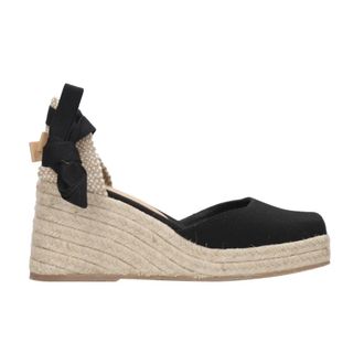 Castaner Femme, Chaussures, Noir, Taille: 41 EU Sandales compensées noires avec talon tissé