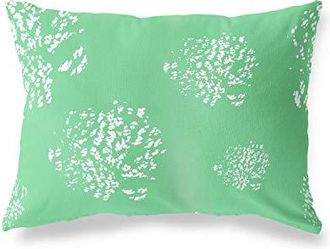 Bonamaison Le Jardin du Lin Kissen Zierkissenbezug Benzin Grün-Weiß Kissenbezug, Weich Bequem, Für Zuhause Autos Büro Sofa Wohnzimmer Couch Schlafzimmer Dekor, 3