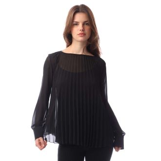 HUGO BOSS Ipuna Bluse f&uuml;r Damen, Chiffon (Schwarz)