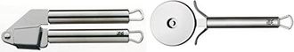 WMF Profi Plus Knoblauchpresse 17,5 cm, Cromargan Edelstahl teilmattiert, spülmaschinengeeignet & Profi Plus Pizzaschneider 19,8 cm, Pizzaroller, Pizza Cu