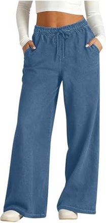 Generic Pantalon de surv&ecirc;tement ample pour femme - Taille &eacute;lastique - Cordon de serrage - Jambe large - Confortable - Doux - &Eacute;l&eacute;gant - Solide - D&eacute;contract&eacute; - 