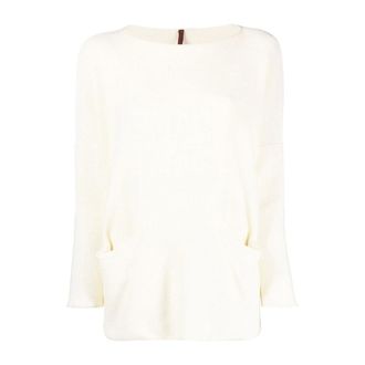 Daniela Gregis Femme, Tops, Blanc, Taille: ONE Size Pull &agrave; Encolure Bateau et Poches Ouvertes