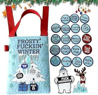 Generic Sac cabas brod&eacute; &laquo; F*ckin Holiday &raquo; avec 19 jetons &laquo; F*cks Coins &raquo;, un jeton de No&euml;l satirique