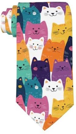Generic Visages De Chats Joueurs Cravate Classique Cravates Élégante Cravatte Pour Scolaires Célébrations Soirée