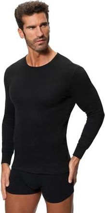 Abanderado Línea Térmico Algodón de Invierno Manga Larga T-Shirt Thermique à Manches Longues en Coton, Noir, Estándar Homme