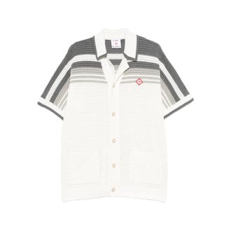 Casablanca Tennis Striped Button Short Sleeve Shirt