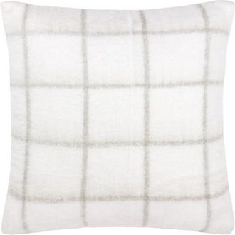 furn. Yard Kissen mit Schafgarbe und Mohair, kariert, Polyester, gefüllt