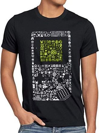 style3 8-Bit Game T-Shirt Homme Pixel Boy, Taille:L, Couleur:Noir