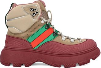 Gucci Stiefel mit Schn&uuml;rung - Nude