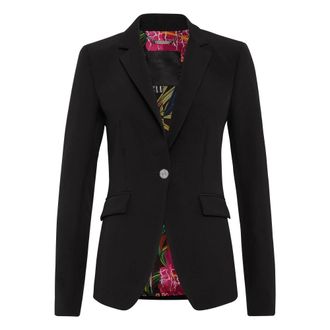 Philipp Plein Femme, Vestes, Noir, Taille: 38 FR Crystal Skull Embellished Blazer