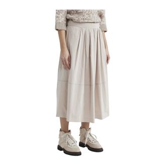 PESERICO Femme, Jupes, Beige, Taille: 44 FR Pleated Midi Skirt