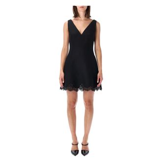 Valentino Crepe Couture Minikleid mit Spitze - - Dresses - Damen - Schwarzk - S