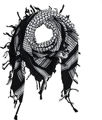 Freak Scene Kufiya Desert - noir-blanc - 100 x 100 cm - Shemagh - foulard Arafat palestinien - keffieh en coton