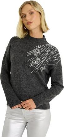 Grain de Malice Pull col Rond avec Strass Femme