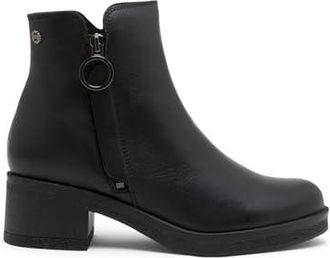 Porronet Bottines en cuir noir avec fermeture &eacute;clair Delia, Noir, 37 EU