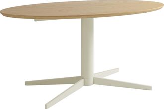 Sch&ouml;ner Wohnen Kollektion Esstisch FEVIK/Tischplatte in Eichefarbig Bianco, Gestell in seidengrau/Schweizer Kante/Stativfu&szlig;/Echtholzfurnier/Esszimmertisch/K&uuml;chentisch / 160 x 9