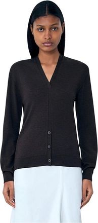 Christophe Lemaire Femme, Pulls, Brun, Taille: 40 FR Twisted V Neck Cardigan