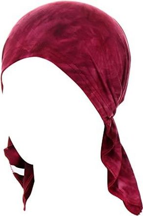 Generic Cocila Casquettes Souples Hommes Casual Tie Dye Head Hat Cap Chapeaux Turban Headwrap (Wine, One Size) Casquette De Chasse Hommes Casquette Baseball B