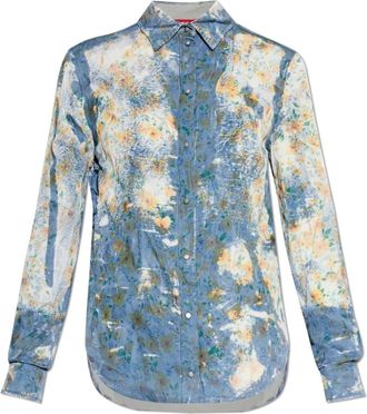 Diesel Femme, Blouses et Chemises, Bleu, Taille: 36 FR C-Assy Shirt