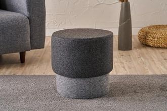 Atelier Del Sofa Stylish Fume Pouffe, 40 cm Diameter x 40 cm Height | Wooden Frame, 50% Cotton/50% Polyester, Easy Clean Fabric | Comfortable 32 DNS Foam for Sitting