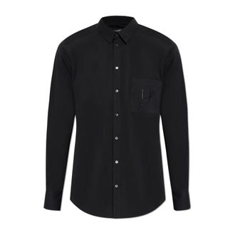 Dolce & Gabbana Baumwollhemd mit Tasche - - Shirts - Herren - Schwarzk - L