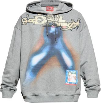 Diesel Homme, Sweatshirts et sweats à capuche, Gris, Taille: XL S-Boxt-Hood-V4 Sweat à capuche