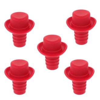 Lurrose 5 St&uuml;ck Silikon Flaschenstopfen f&uuml;r Wein und Bierflaschen Hutf&ouml;rmig Luftdicht Hitzebest&auml;ndig Geeignet f&uuml;r Bar Club und Private Feiern