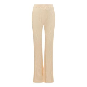 Jil Sander Gerippte Strickhose - - Trousers - Damen - Beige - XS