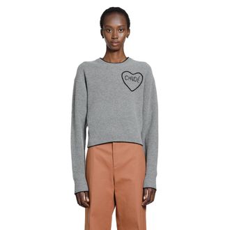 Chlo&eacute; Wool Knit Cropped Sweater