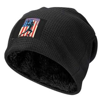 Ahdyr Bonnet en Maille gaufr&eacute;e, Polaire, Chaud, pour lhiver, Noir, pour Hommes et Femmes